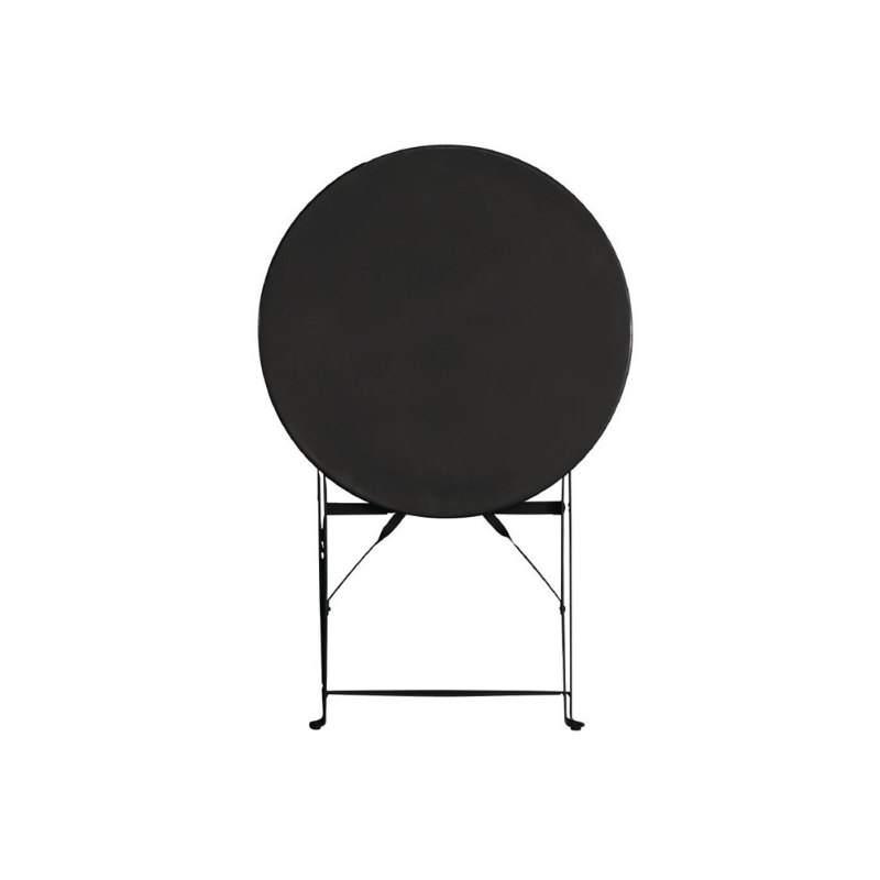 Table pliable ronde acier noir