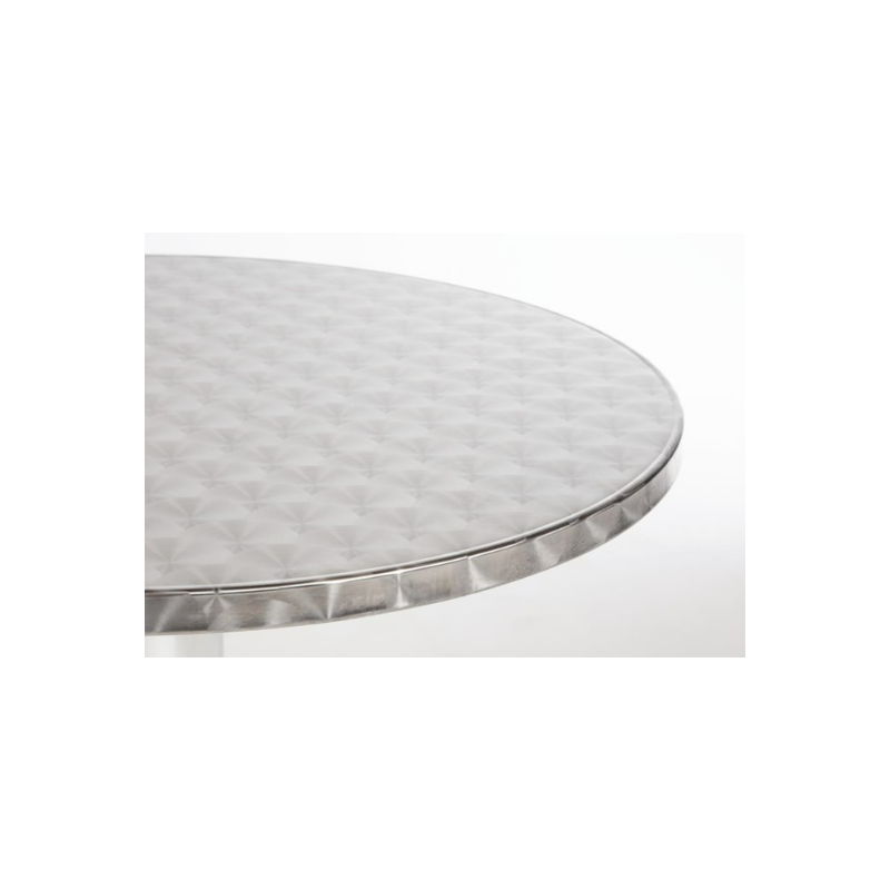 Table plateau inox rond